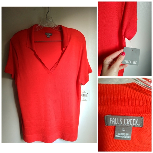 Falls Creek | Tops | Nwt Silky Knit Neon Coral Top | Poshmark